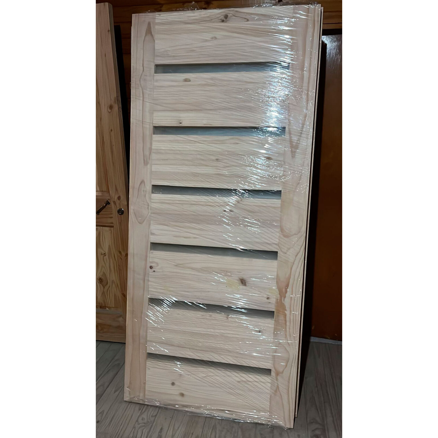 puerta solida 7 paneles con vidrio empavonado 90 x 200 cm – Maderas y ...